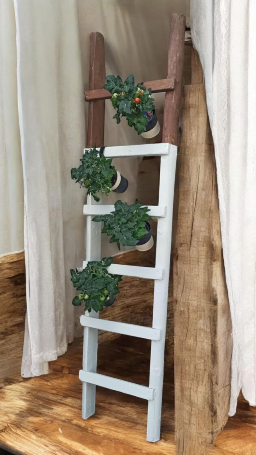 Leiter Holzleiter Pflanzleiter Kräuterleiter Shabby Garten Edwin - jm-creative.dk